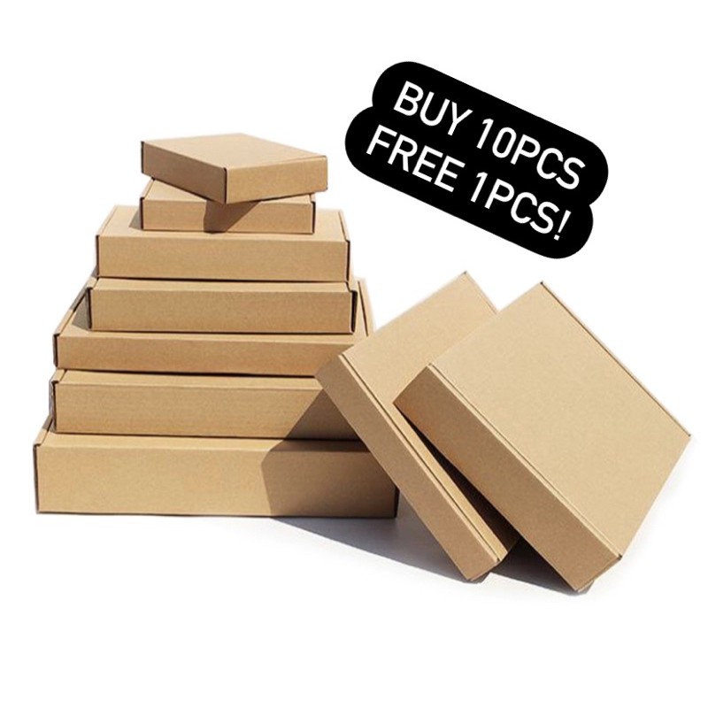 Craft Paper Box Box Carton Square Packaging Kotak Kuih Talam Pizza ...