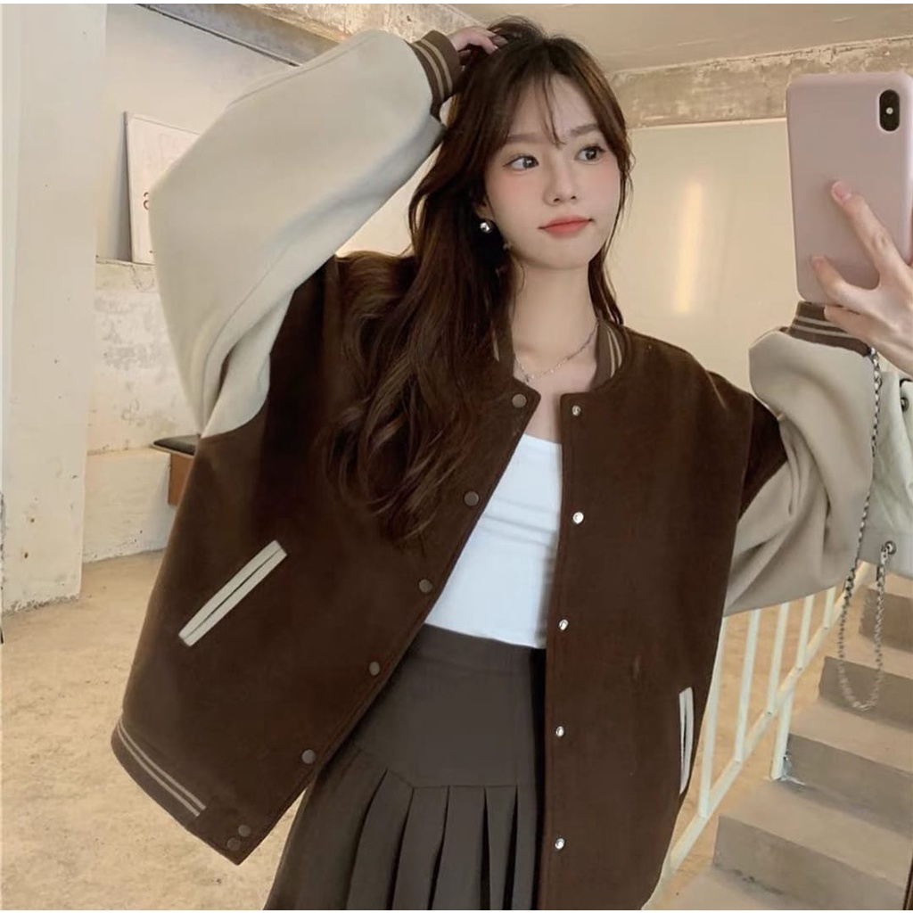 Xxl Brownie oversized women's baseball jacket - women's varsity jacket ...