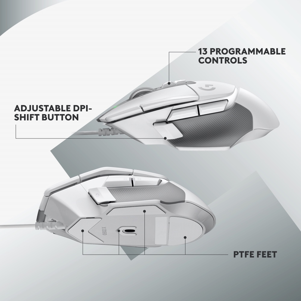Logitech G502 X Wired Gaming Mouse - LIGHTFORCE hybrid optical ...
