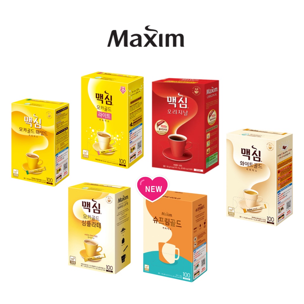 Maxim Korean Coffee Instant Mix Coffee Collection (White Gold / Mocha ...