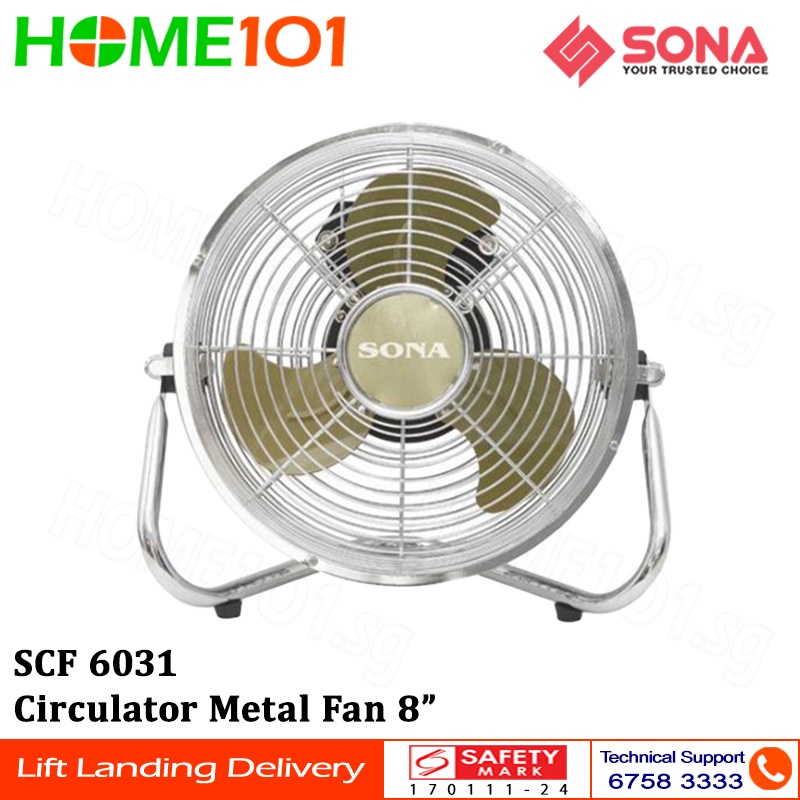 Sona Alloy Blade Desk Fan Circulator Metal 8" SCF 6031 | Shopee Singapore