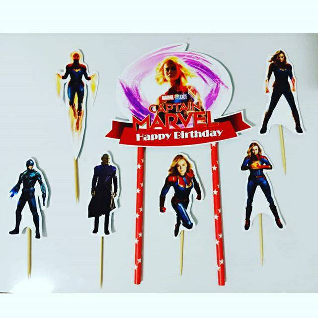 Topper Captain Marvel topper Super Hero birthday topper happy birthday ...