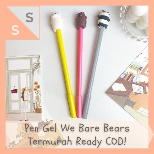 HITAM [simplyshop] Pen/gel Pen WBB We Bare Bears Cartoon Bear Grizzly ...