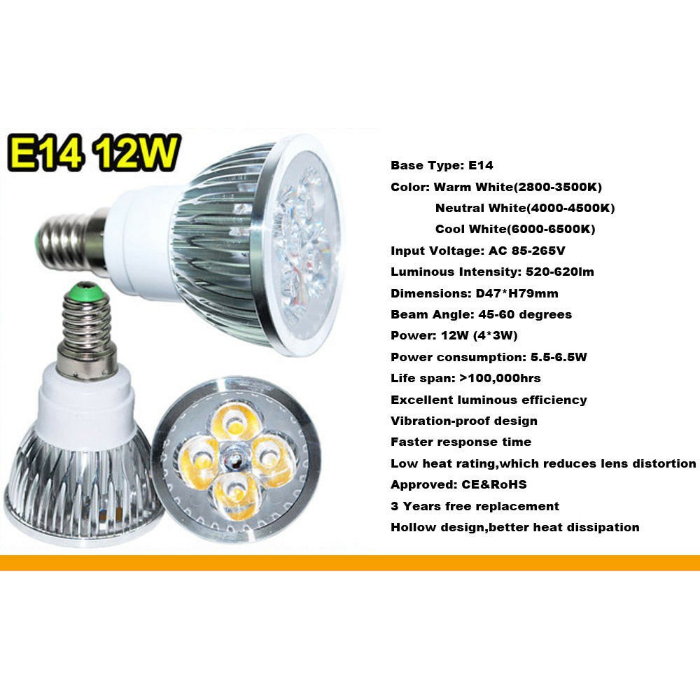 LED Spot Light GU10 MR16 E27 E14 9W 12W 15W LED Bulb 85-265V Led ...
