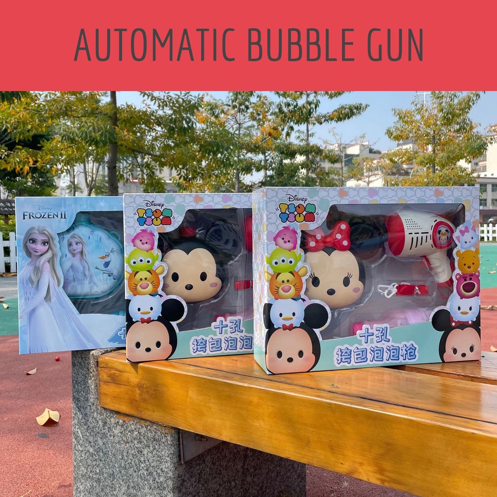 FYLO.SG 💗 Disney Mickey Mouse Minnie Mouse Frozen Bubble Gun Bubble ...