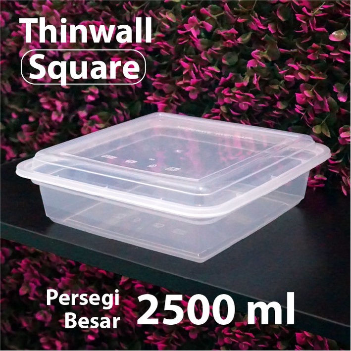 Large Square Thinwall 2500 ml DM - Square Container SQ | Shopee Singapore
