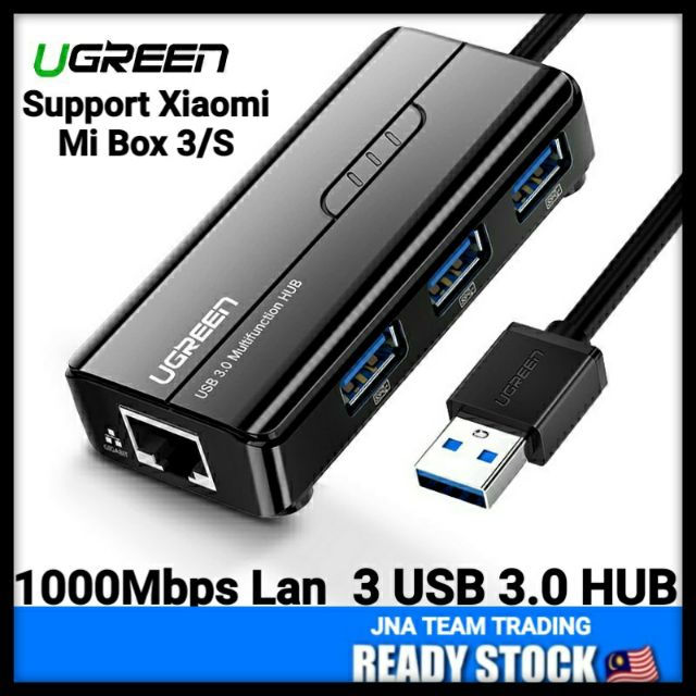 Ugreen USB Ethernet USB 3.0 to RJ45 HUB for Xiaomi Mi Box 3/S Set-top ...