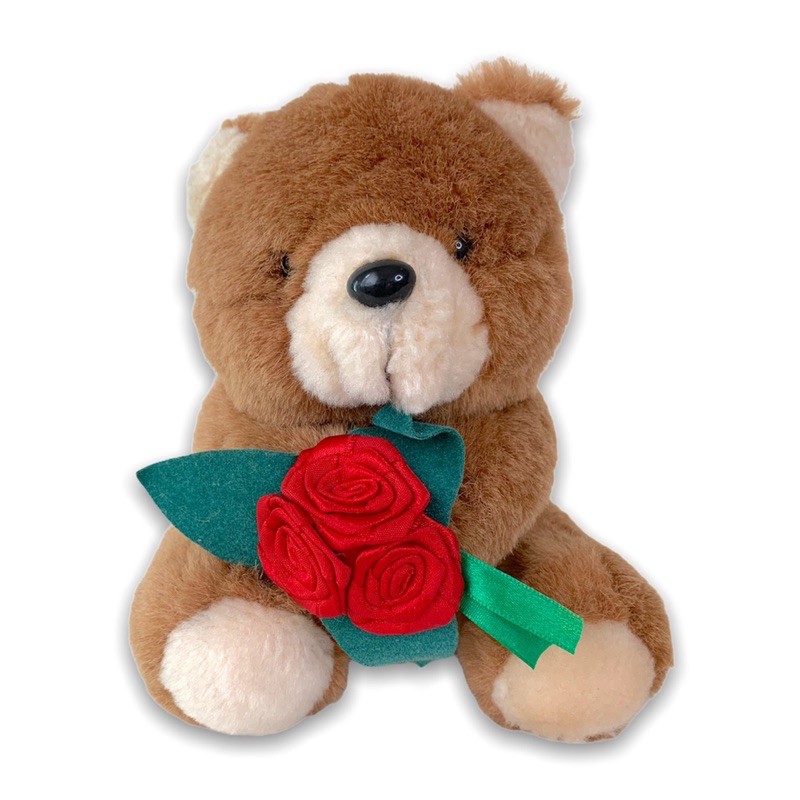 BEAR HOLDING ROSES BOUQUET COLLECTION STUFFED TEDDY BEAR PLUSH TOYS ...