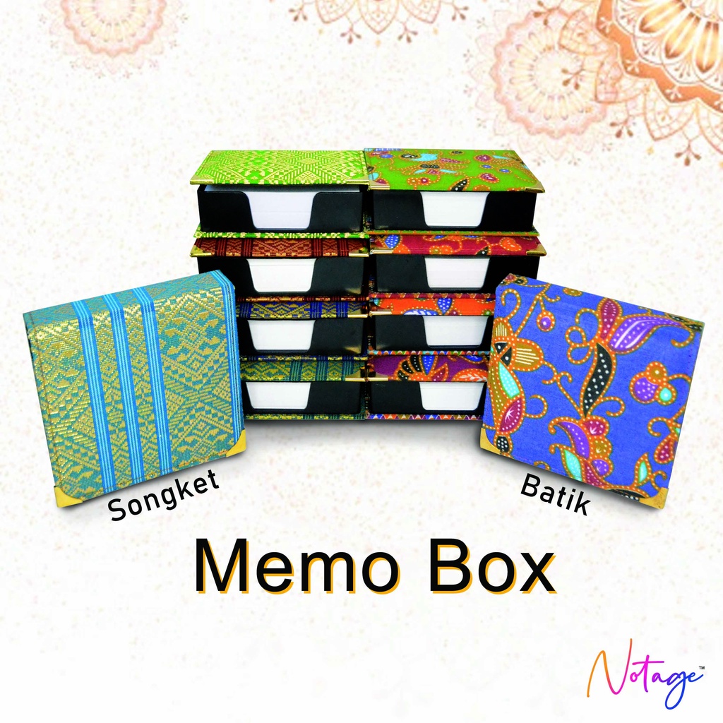 Single Memo Box Songket / Batik Design 200 Sheets Memo Pad Office ...