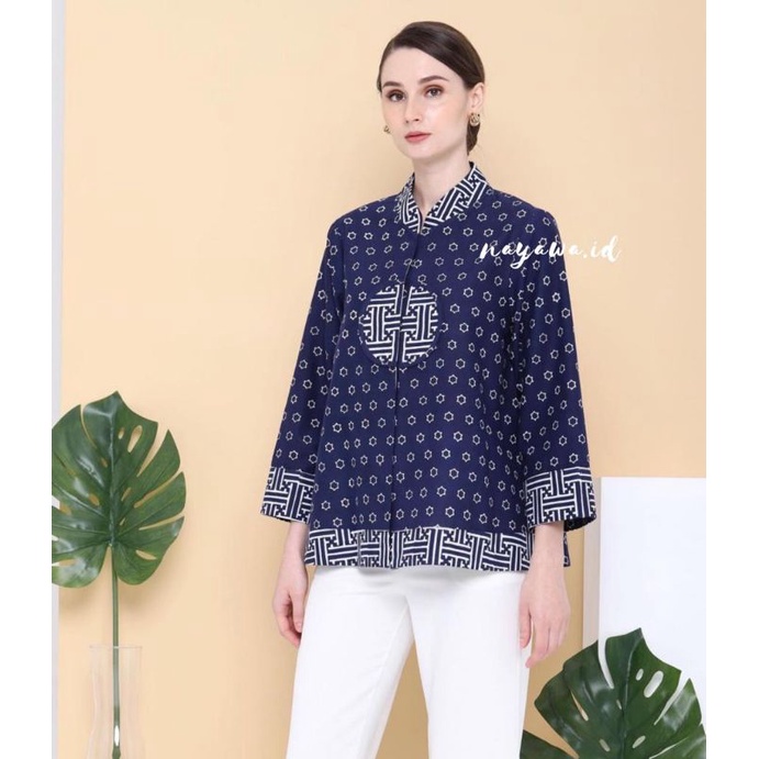 Nayawa Batik Noa Blouse Modern Batik Modern Batik Combination Of Batik ...