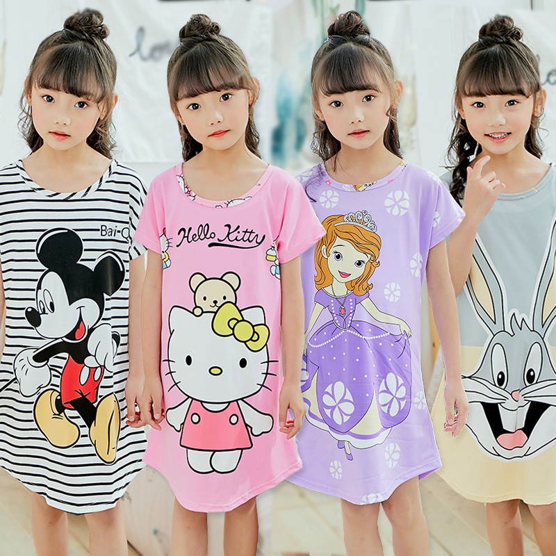 Cartoon Kids Sleepware Girl Nightware Dresses Kids Girl Nightware Girl ...