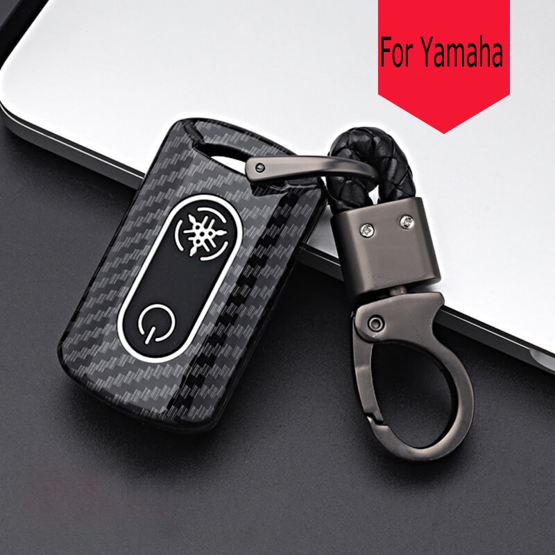 Carbon Fiber Silicone Motorcycle Remote Key Cover with Keychain For ...