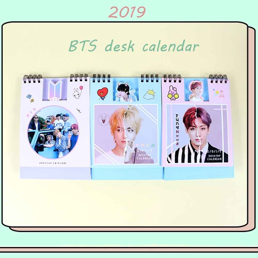 2019 Cartoon Army BT21 Mini Picture Photo Album BTS Desk Calendar ...