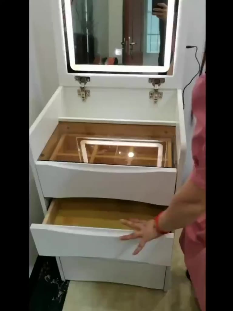 Cream style flip dressing table modern simple small apartment ...