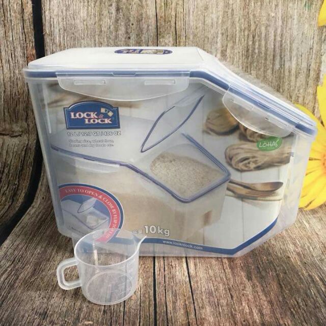 Lock&lock HPL510 10kg plastic rice-grain container | Shopee Singapore