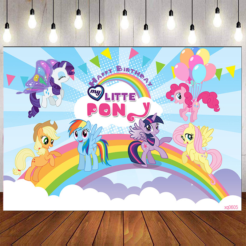 My Little Pony Backdrop For Photography Baby Shower Kids Colorful ...