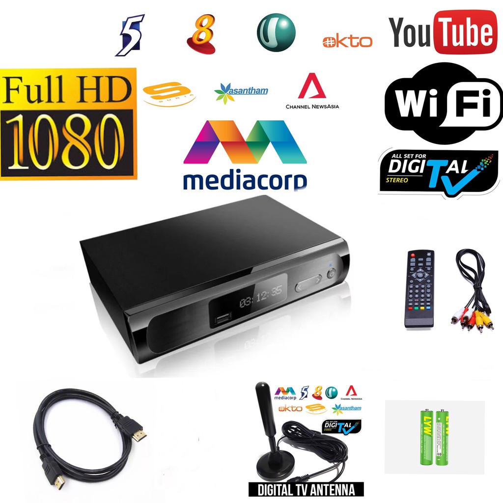 Best Digital Box DVB-T2 Box For MediaCorp Channels Free Gift | Shopee ...