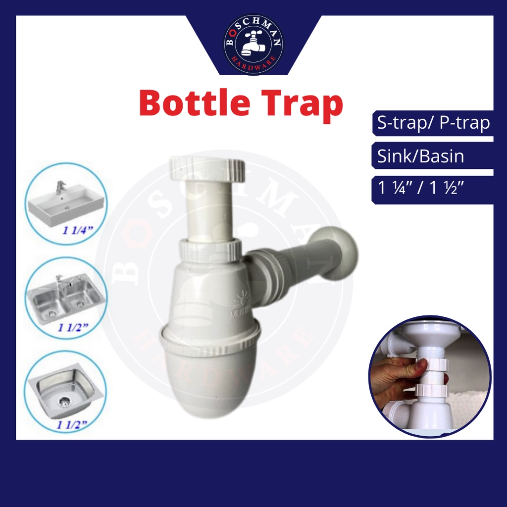 Mutiara/ISANO PVC Plastic Bottle Trap Basin Sink Waste Drainer Waste ...