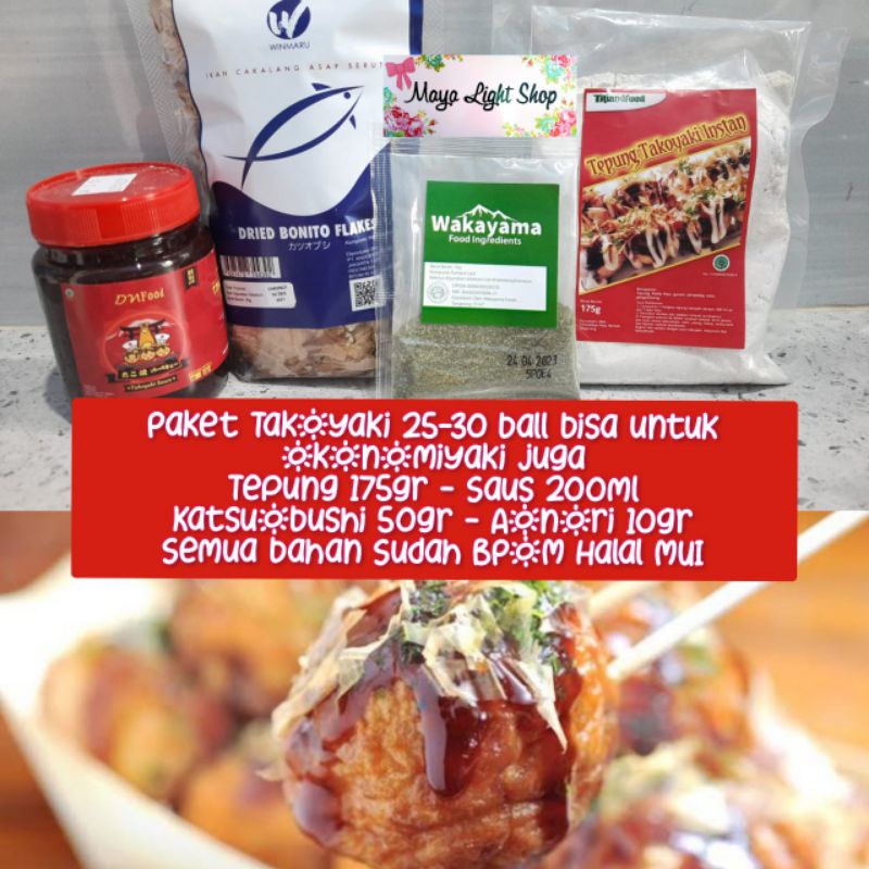Complete takoyaki Ingredients Package halal Premium takoyaki Flour ...
