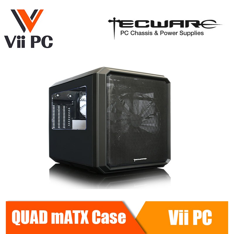 Tecware Quad Mini Cube Chassis Black Micro ATX Case with Side and Top ...