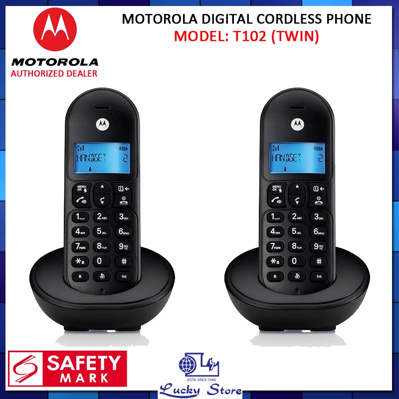 MOTOROLA T102 TWIN DIGITAL CORDLESS PHONE WITH SPEAKERPHONE, HOME ...