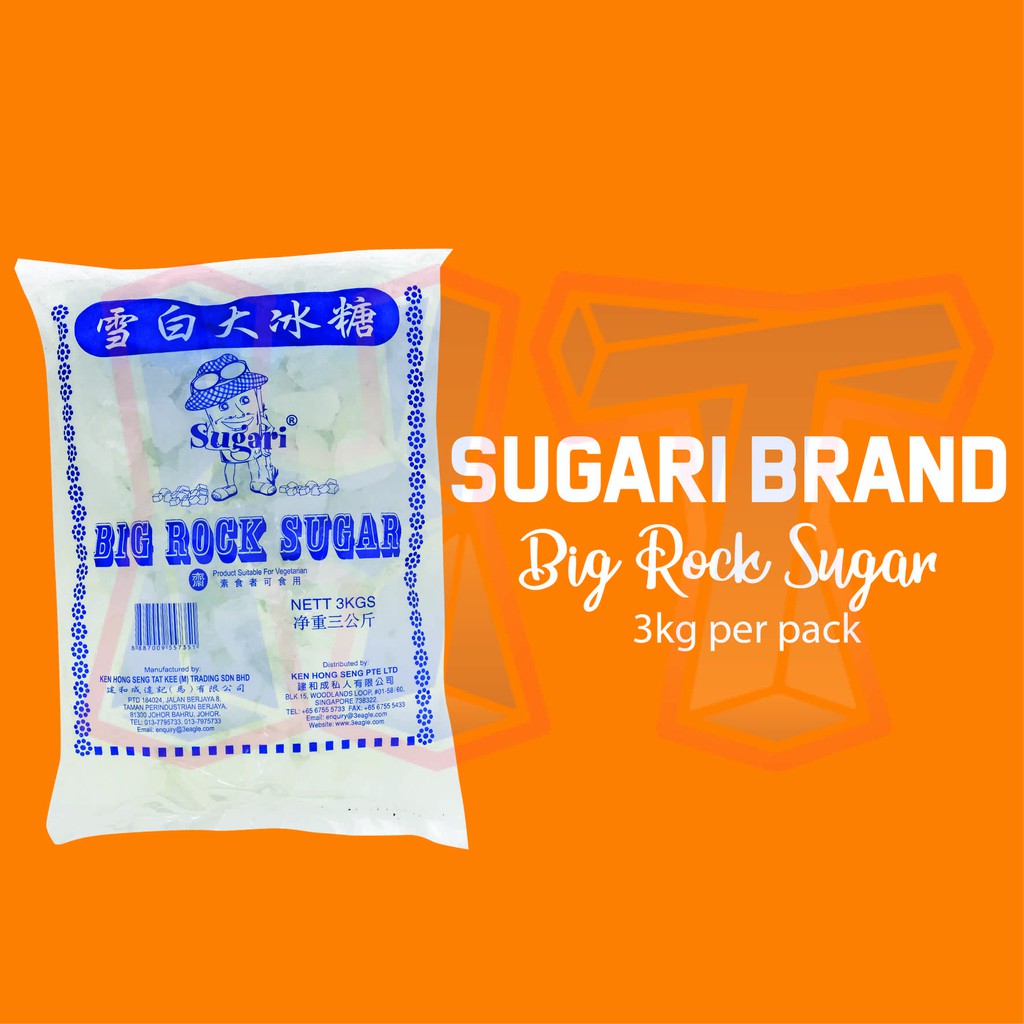 (Halal) 3kg Big Rock Sugar Sugari Brand | Shopee Singapore