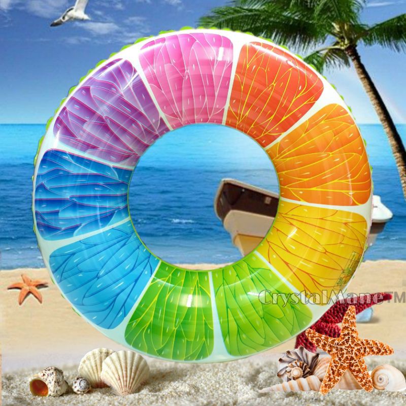 Inflatable Orange Shape Design Float Swim Ring Adult Size.Swim Float ...