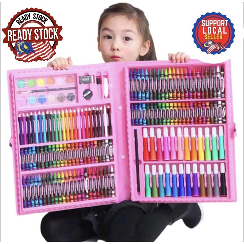 150 Pcs / 168 Pcs Colour Art Set (Colour Pencil, WaterColour, Crayon ...