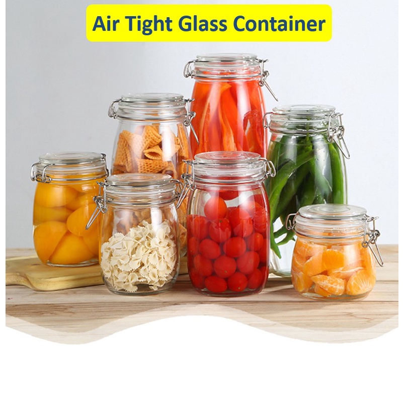 Air Tight Food Glass Jars 玻璃罐 / Food Glass Containers 200ml/500ml/750ml ...