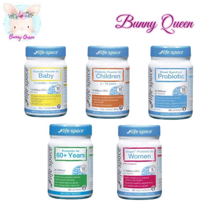 Life Space Probiotics for Women / Children / 60+ Years / Baby / Broad ...