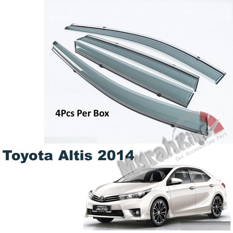 4 Pcs Toyota Altis 2014 Stainless Steel Injection Car Door Visor ...