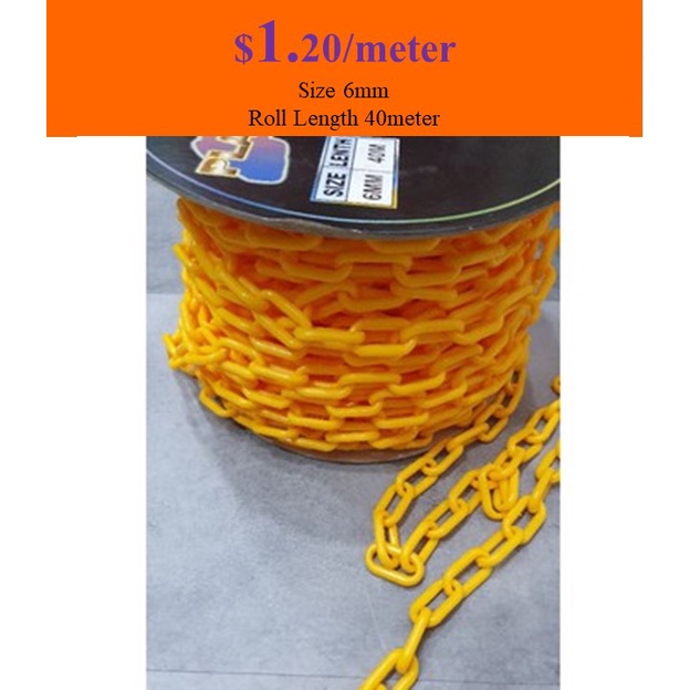 6colour 40m/1roll Plastic Chain 6MM PVC RANTAI PLASTIK Plastic PVC ...