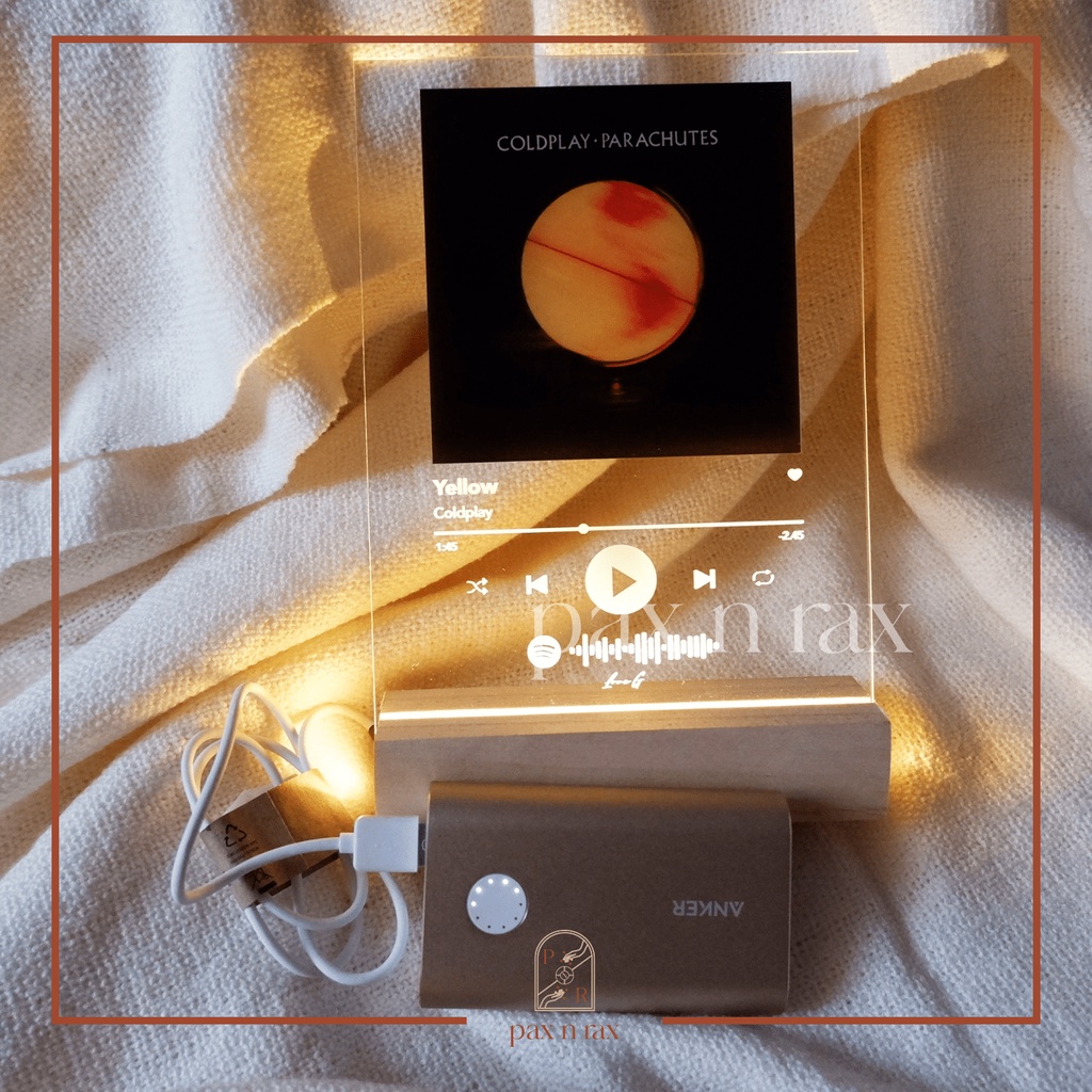 KAYU Acrylic Spotify Album Art With LED Light Wooden Stand | Shopee ...