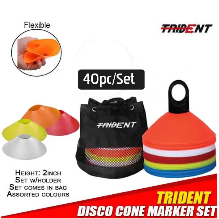 Trident Agility Speed Training Disco Cone (2 inches) Set of 40pcs/Set ...