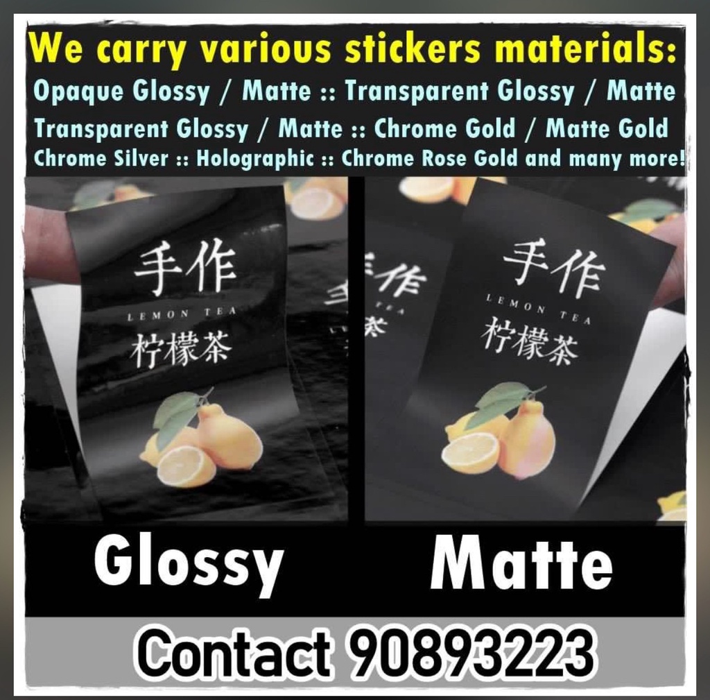 (SG SELLER 🇸🇬) CUSTOMISE STICKERS LABEL VINYL PRINTING (WATERPROOF/TEAR ...