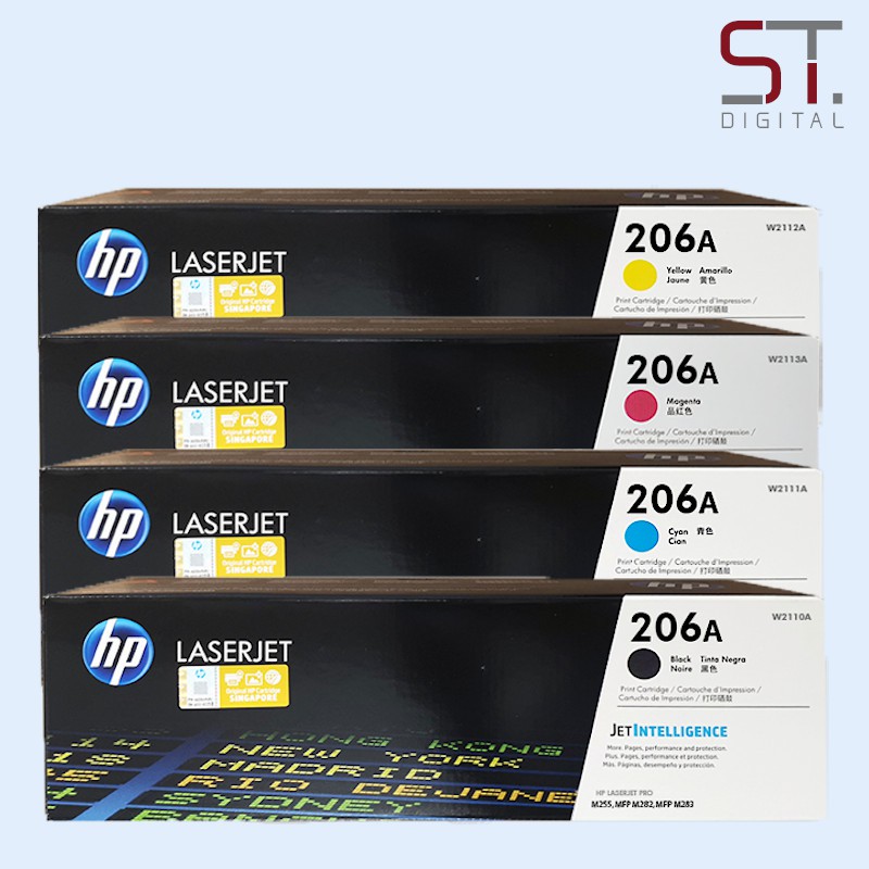 [Original] HP 206A Black Cyan Magenta Yellow LaserJet Toner Cartridge ...