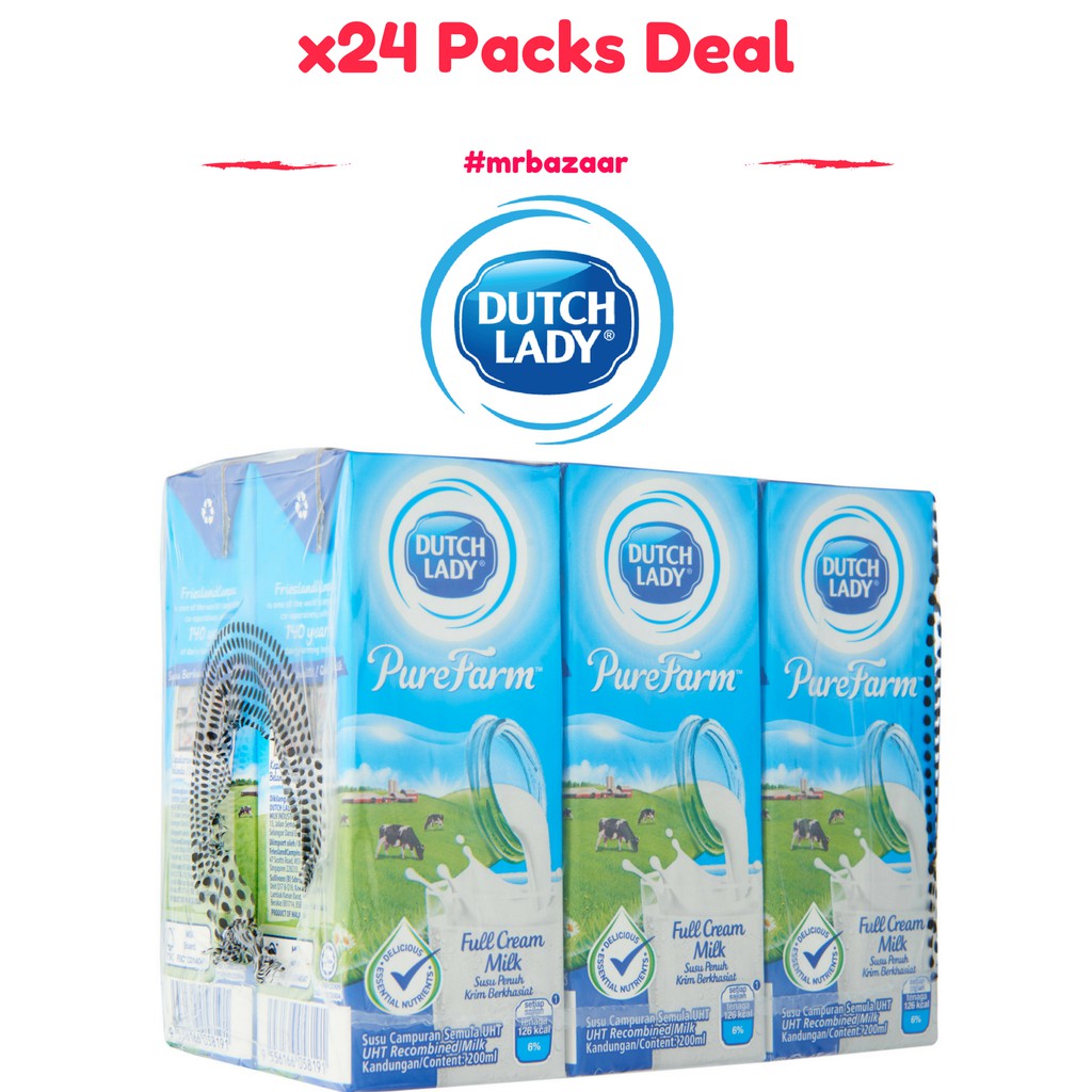 Dutch Lady UHT Full Cream Milk x 24 Packs Carton Deal (200ml) | Shopee ...