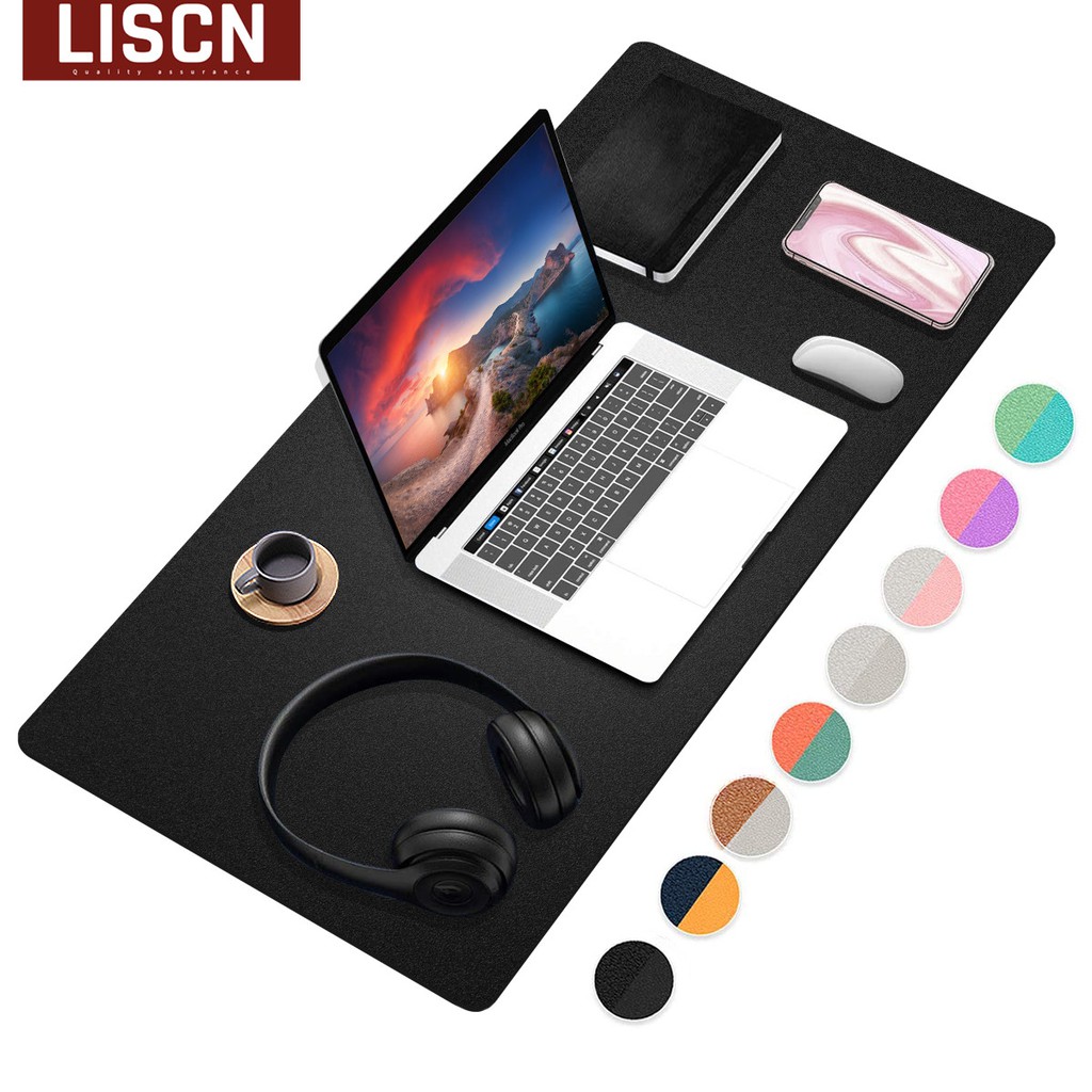 LISCN Premium Large Table Mouse Pad, PU Leather, Office Writing Mat ...