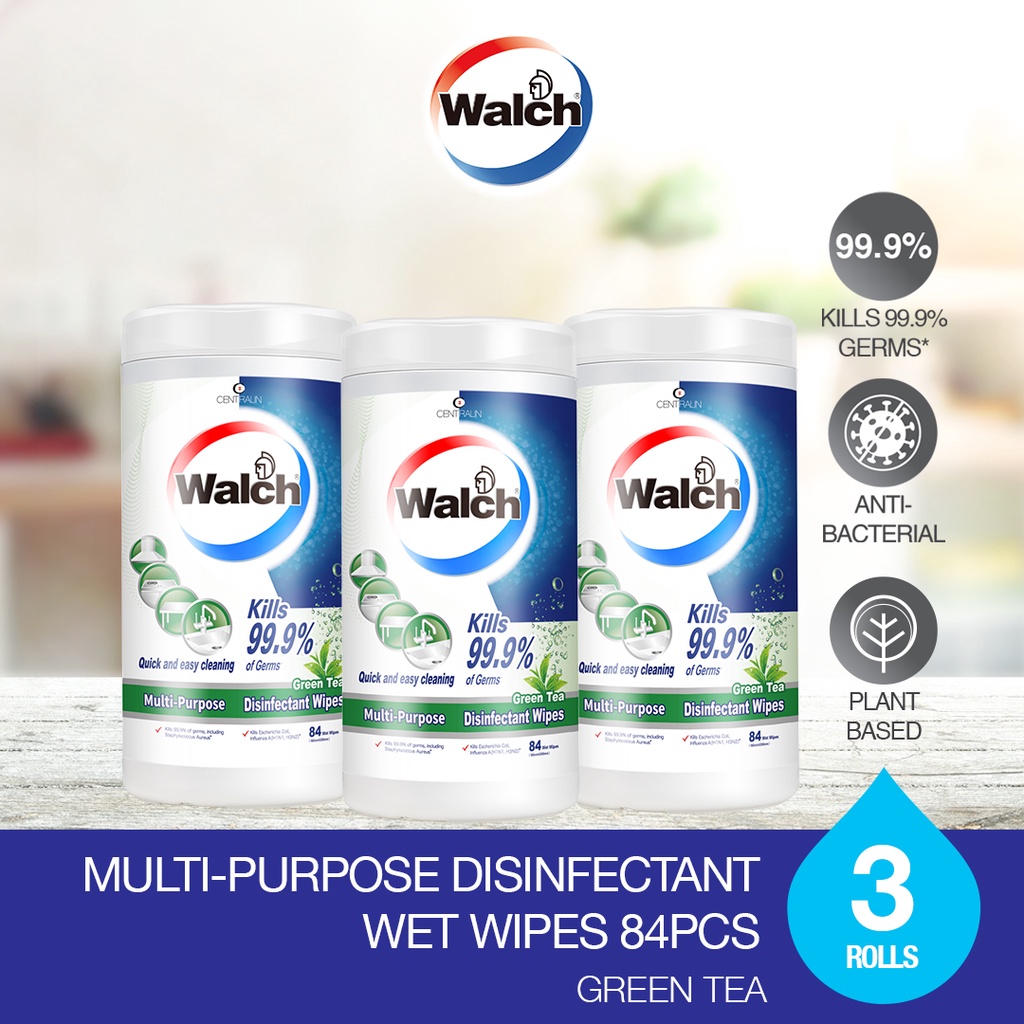 Walch® Multi-Purpose Disinfectant Wet Wipes 84pcs x 3 Rolls | Shopee ...