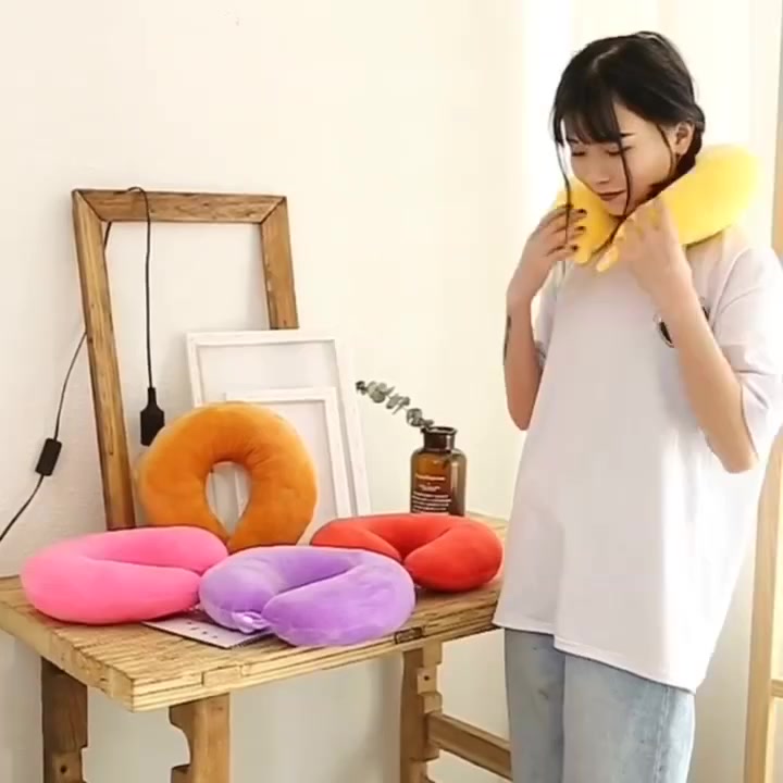 Soft Neck Pillow PP Cotton Suede Cover Rest Travel Comfy Support ...