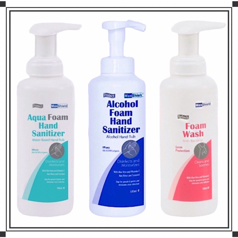 MaxShield Foam Series Hand Sanitizer Anti-Bacterial Body Wash 500ml | 2 ...
