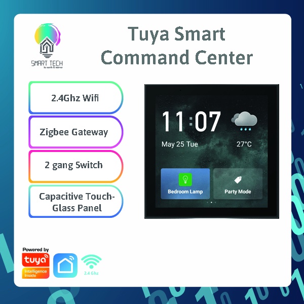 Tuya Smart Command Center / Control Panel / 2 gang switch /wifi / zigbee/ android IOS/light ...