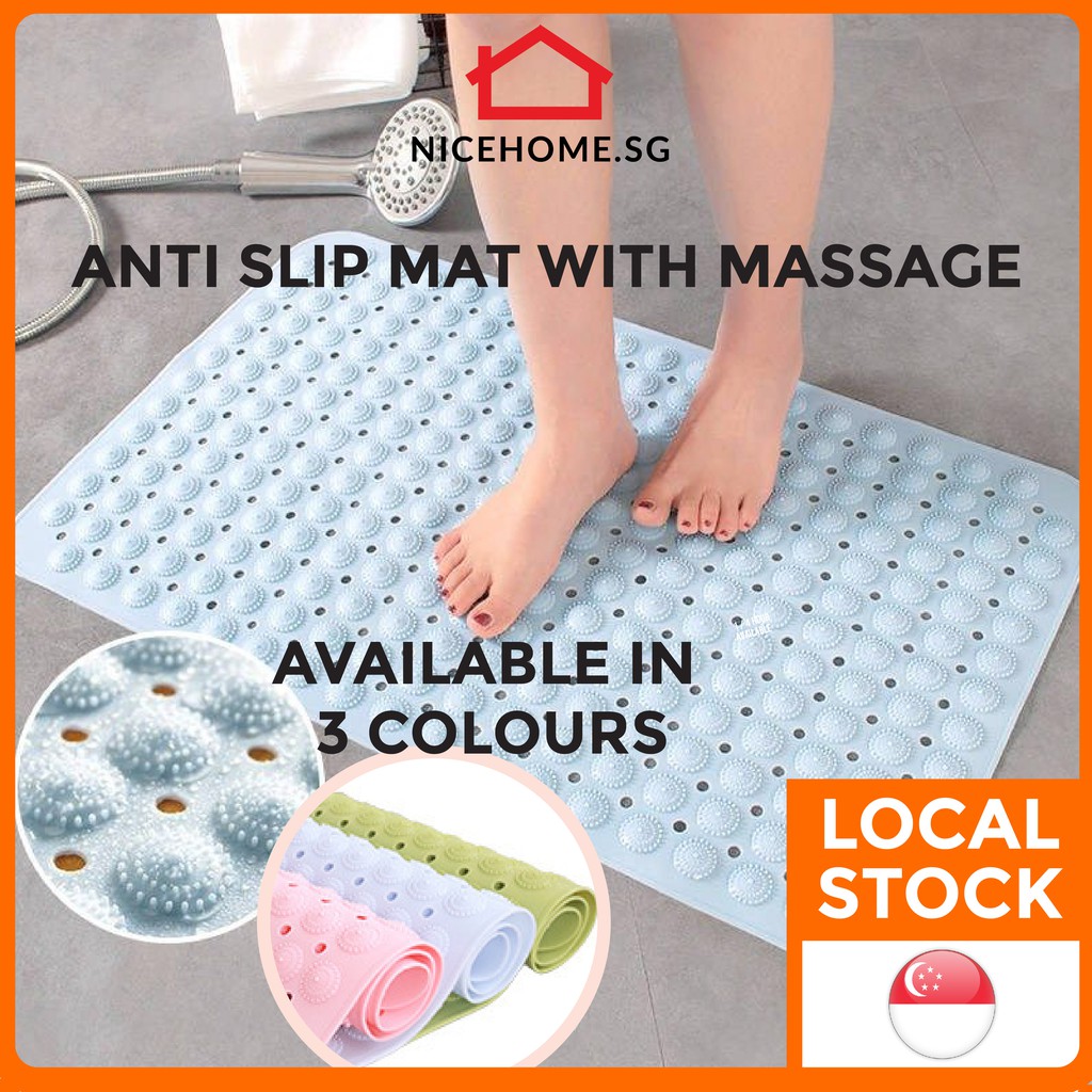 Large Anti Slip Bathroom PVC Mat with Strong Suction and Massage (Non ...