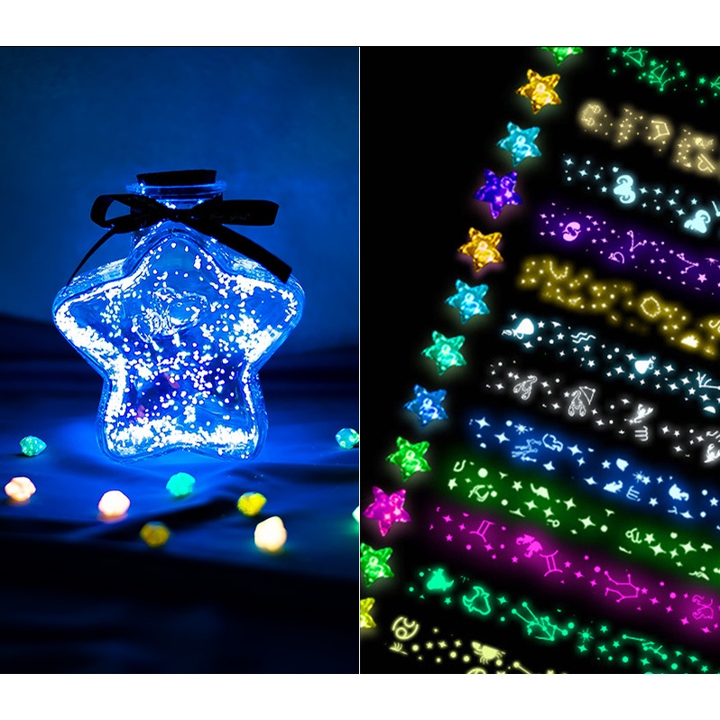 30 Sheets/Pack Luminous Star Origami ~ Lucky Star Folded Paper Glows in ...