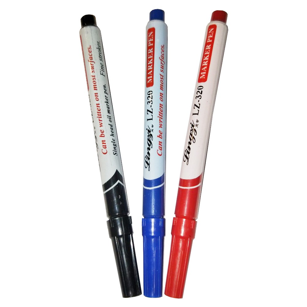 Permanent Marker Fine Strokes (Black, Blue, Red) | Shopee Singapore