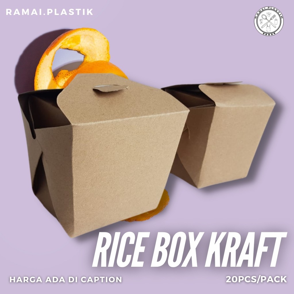 RICE BOX KRAFT / FOODPAIR CONTENTS 20 sheets / FOOD PAIL BOX / RICE BOX ...