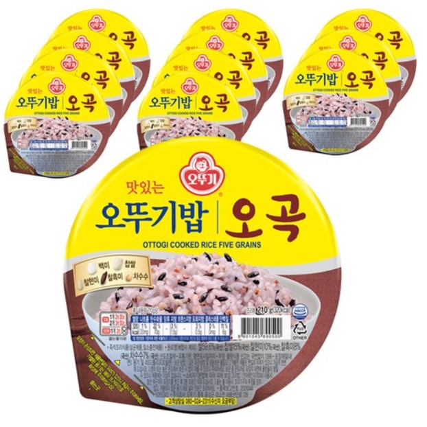 OTTOGI Microwavable Cooked Rice Five Grains 210g x 12ea | instant ...