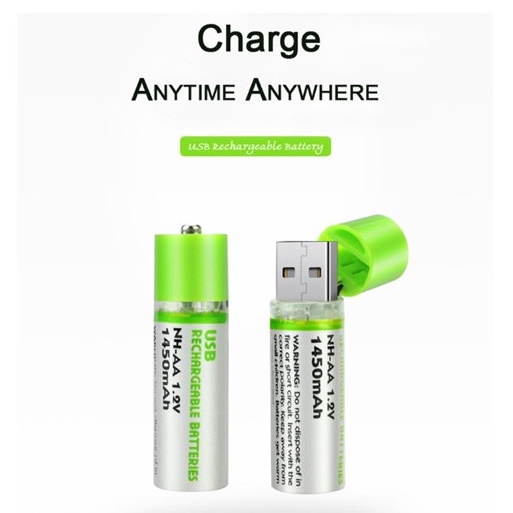 USB Rechargeable AA Batteries NI-MH 1.2V 1450mAh / AA Battery / AA ...