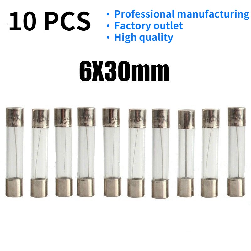 10pcs 6x30mm 5pcs 10x38mm Fast Glass Fuse 5A 10A 15A 20A 30A 250V Electrical Classification 5pcs ...