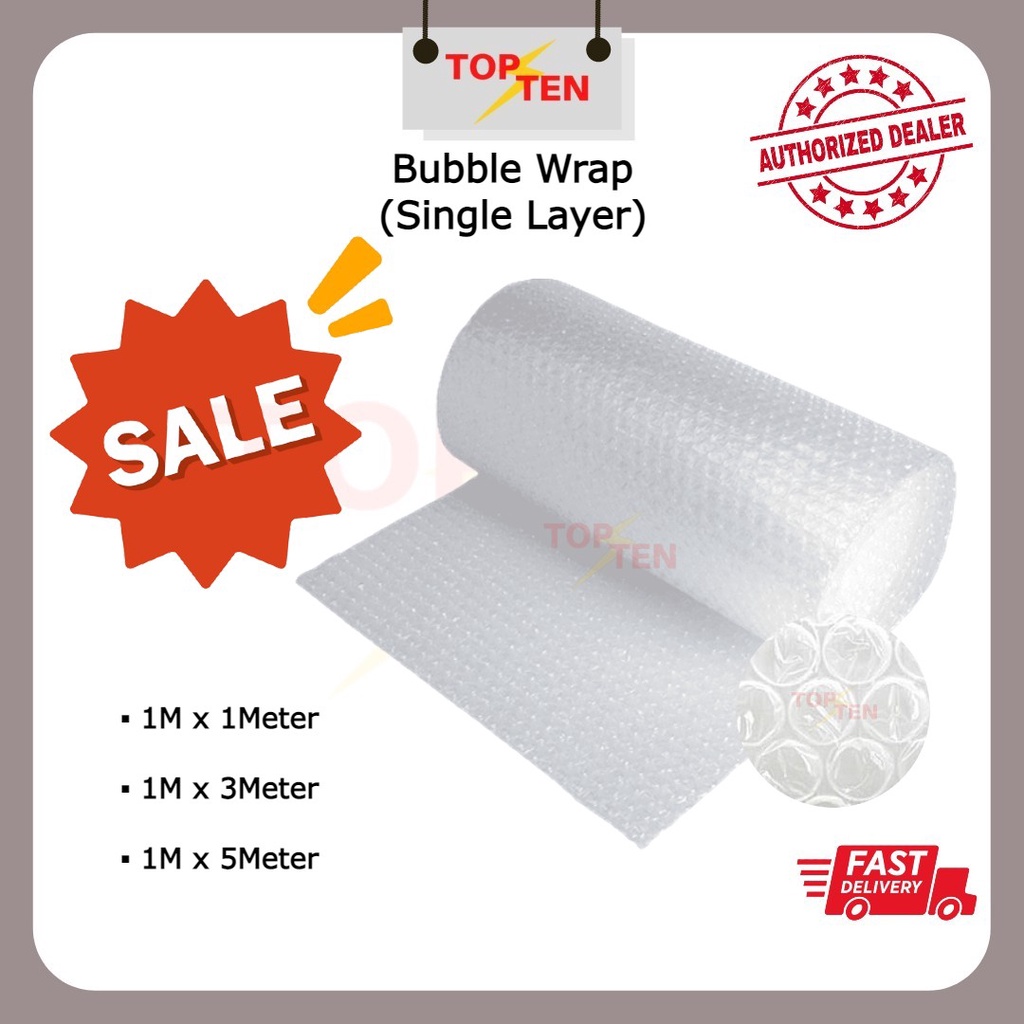 Bubble Wrap Packing Parcel Online Packaging Equipment Single Layer 1 Meter x 5 Meter Bubble ...